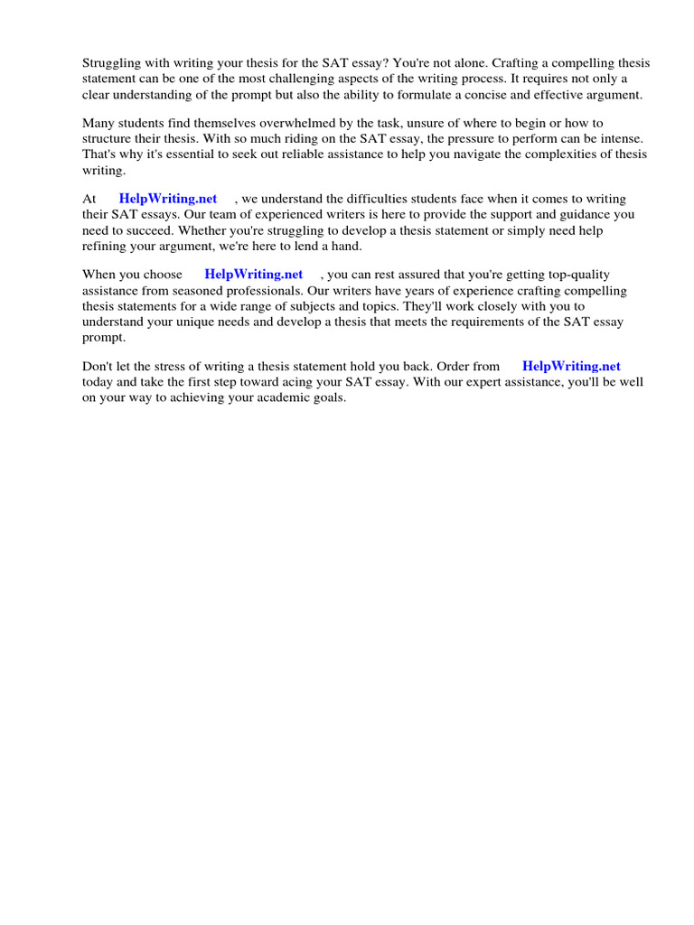 Sat Essay Thesis Examples | PDF | Essays | Sat