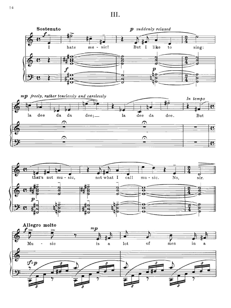 13 I Hate Music! - Leonard Bernstein | PDF