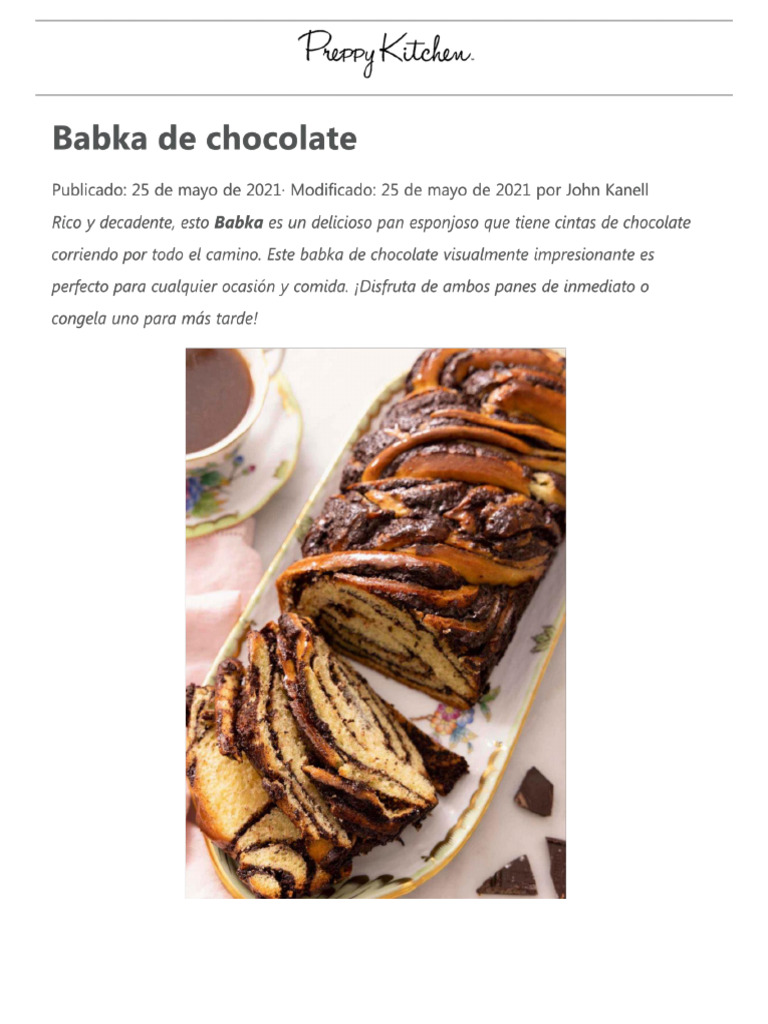 Babka - Preppy Kitchen WORD | PDF