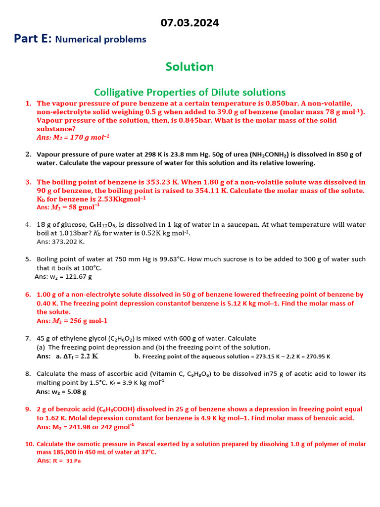 Numerical Problems 2nd Year Pdf Reaction Rate Activation Energy