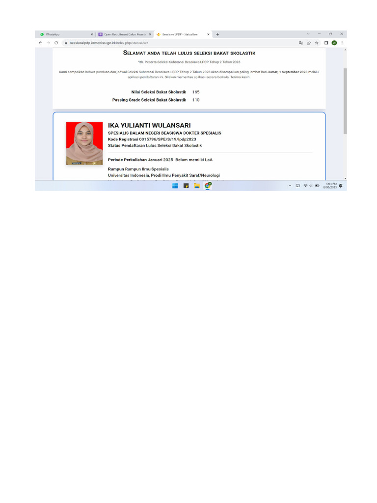 Bukti Lolos TBS | PDF