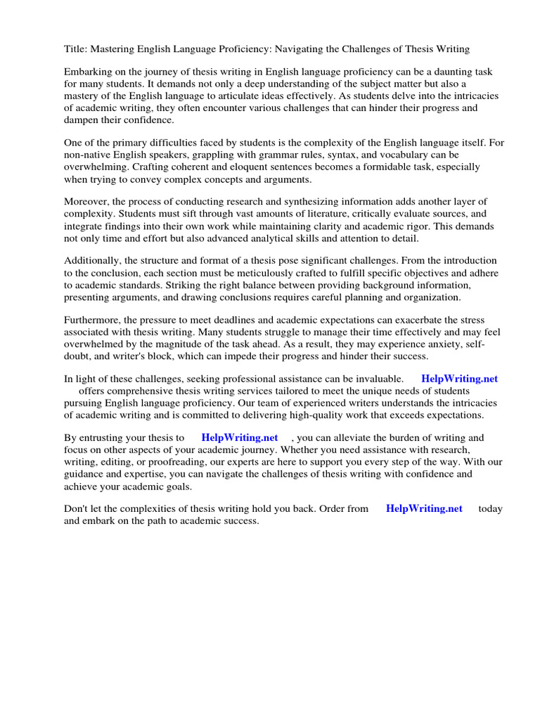 Thesis in English Language Proficiency | Download Free PDF | English As ... Thesis in English Language Proficiency | Download Free PDF | English As ...
