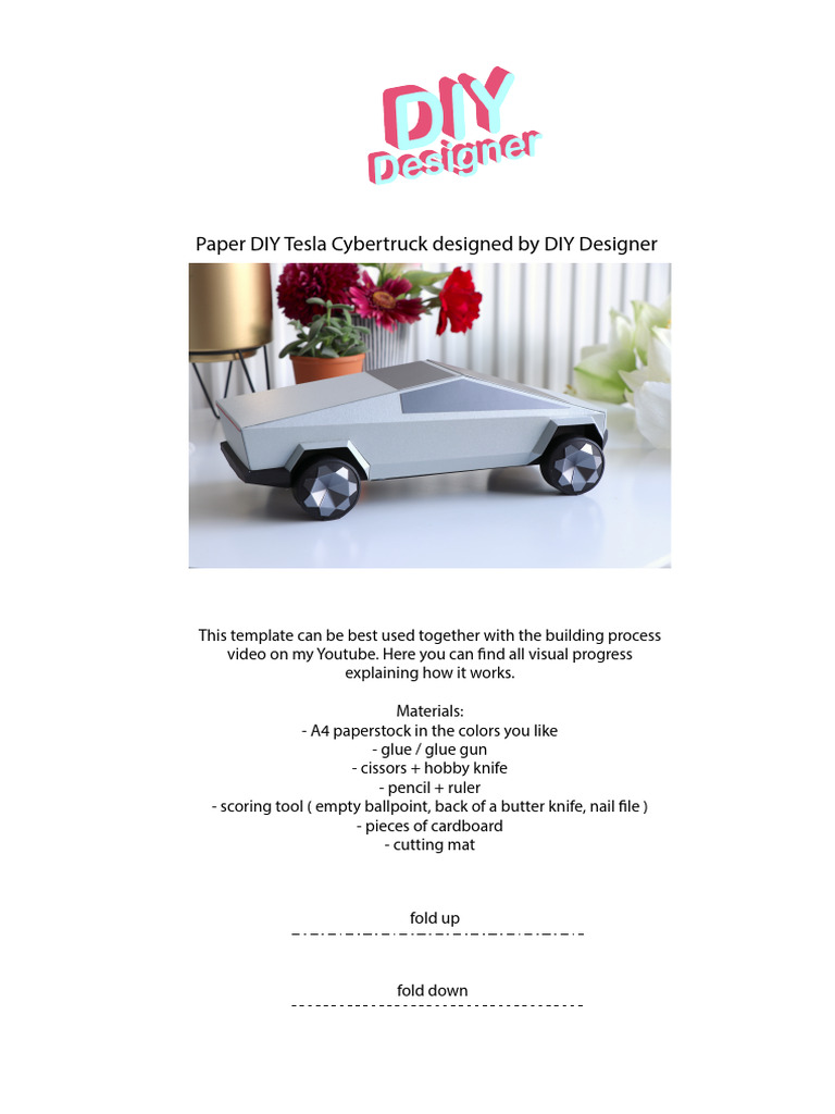 DIY Tesla Cybertruck Papercraft Template | PDF | Motor Vehicle | Vehicles
