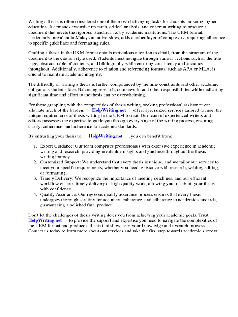 Thesis Ukm Format | PDF | Thesis | Doctor Of Philosophy