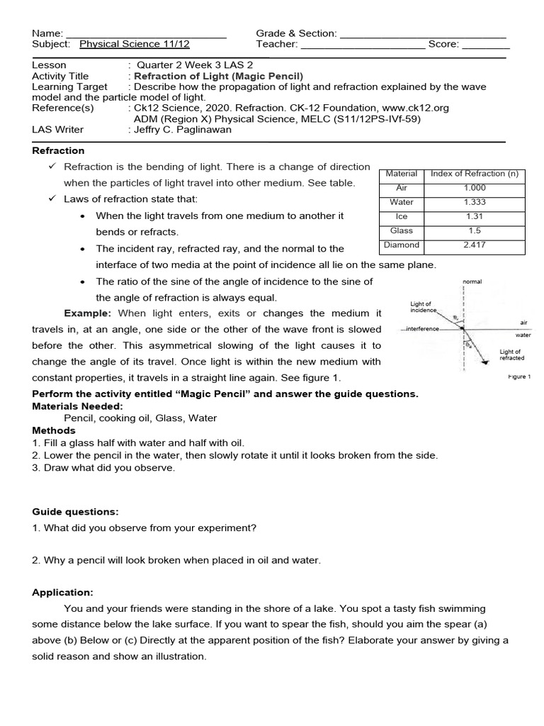 Understanding Light Refraction Concepts | PDF | Refraction | Light