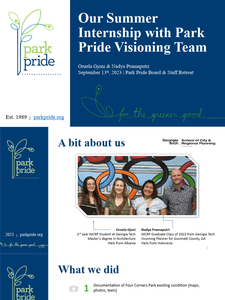Park Pride Internship Slides | PDF | Computers