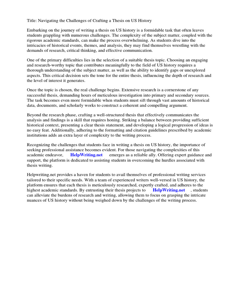 Thesis Topics Us History | PDF | Politics | Social Science