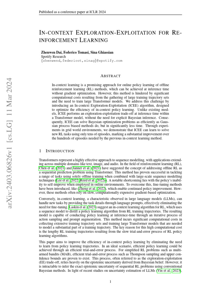 I - E - E R - L: N Context Xploration Xploitation For E Inforcement Earning | PDF | Mathematical ...