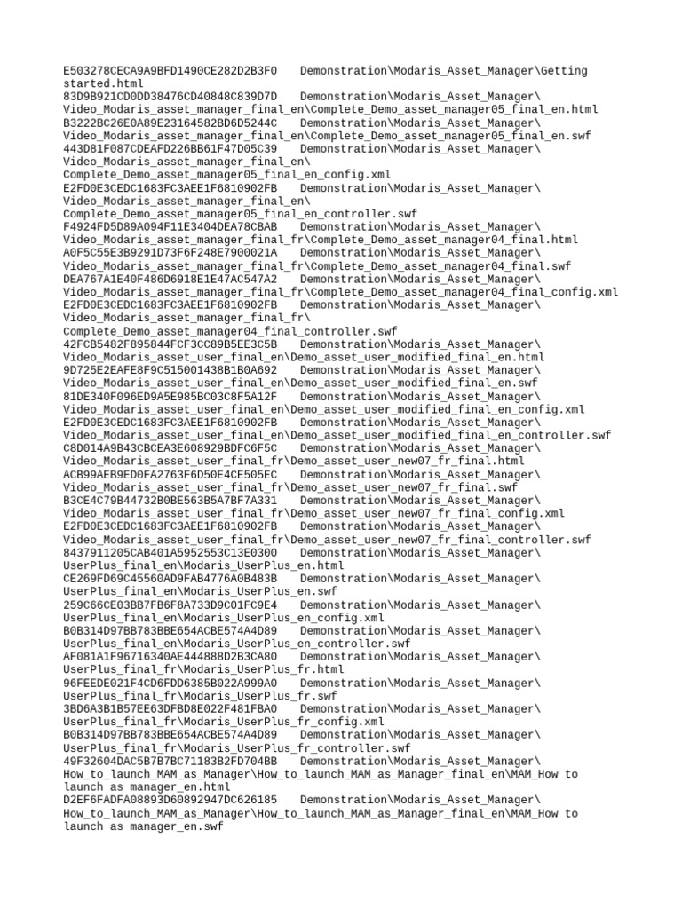 Md5modaris V5R1c2Manifest | PDF | Computer File Formats | Computer File Md5modaris V5R1c2Manifest | PDF | Computer File Formats | Computer File