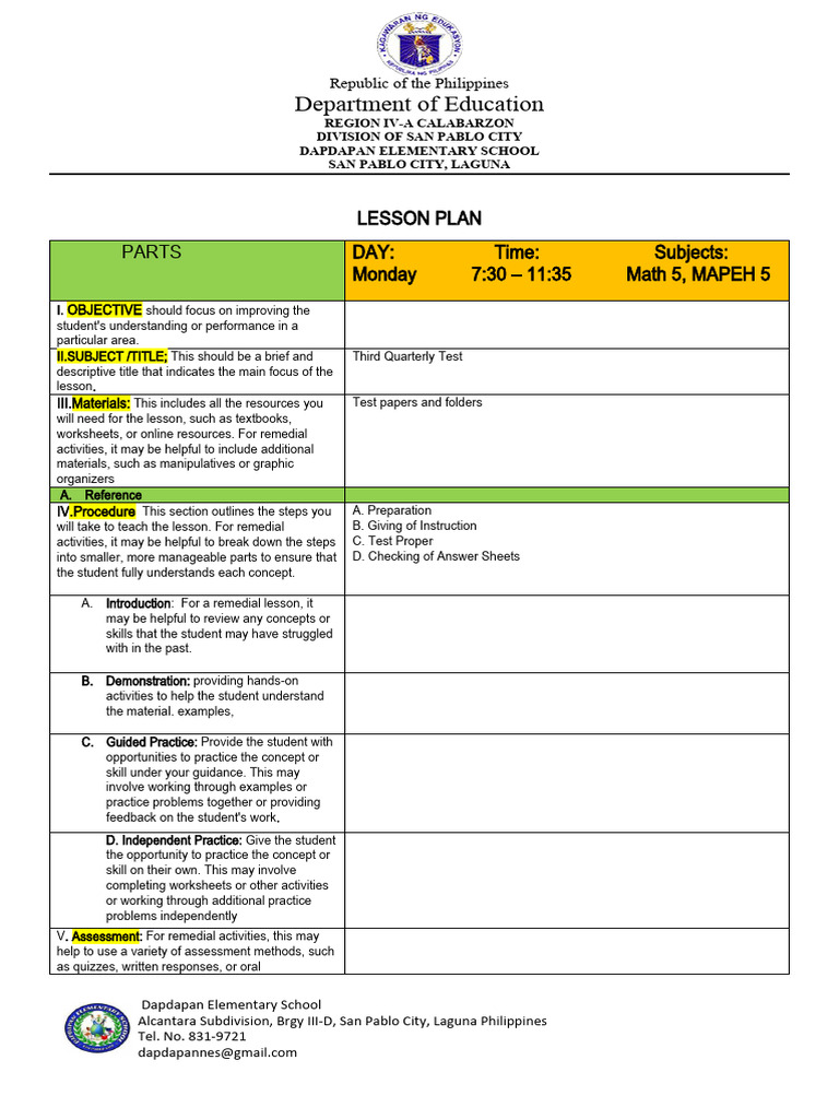 LP in Periodical Test | Download Free PDF | Lesson Plan | Human ...