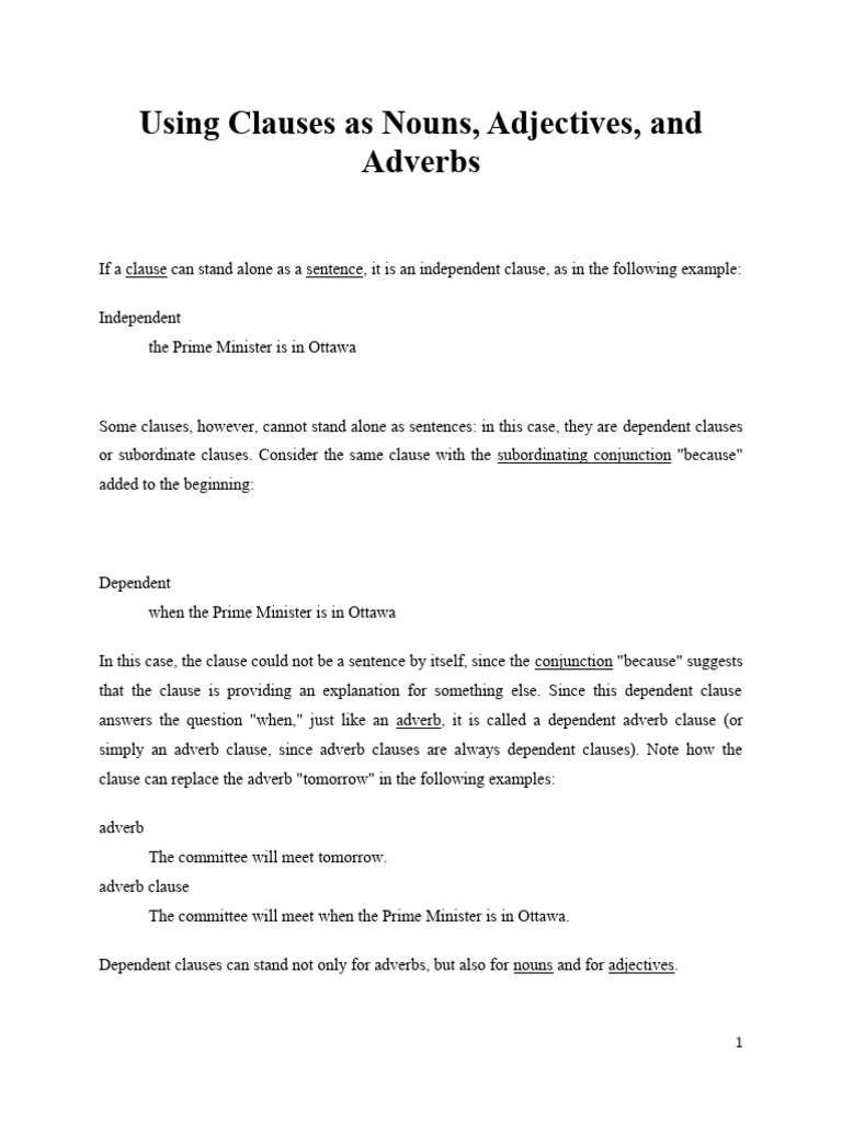 Using Clauses As Nouns | Download Free PDF | Adverb | Noun