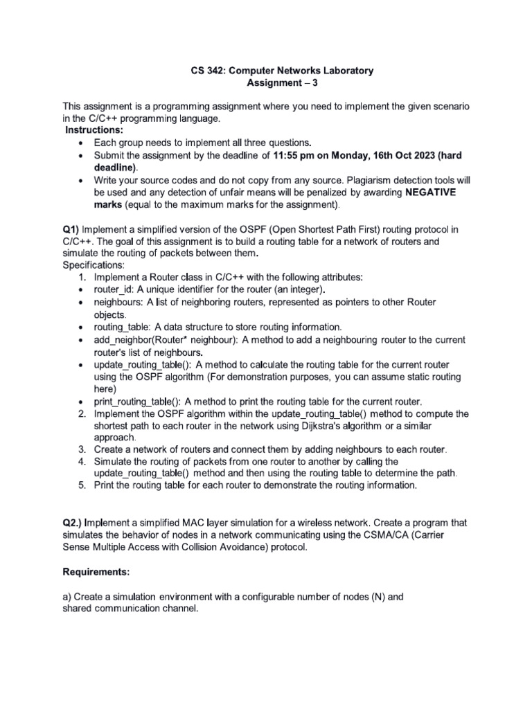 CS342 Assignment 3 | PDF