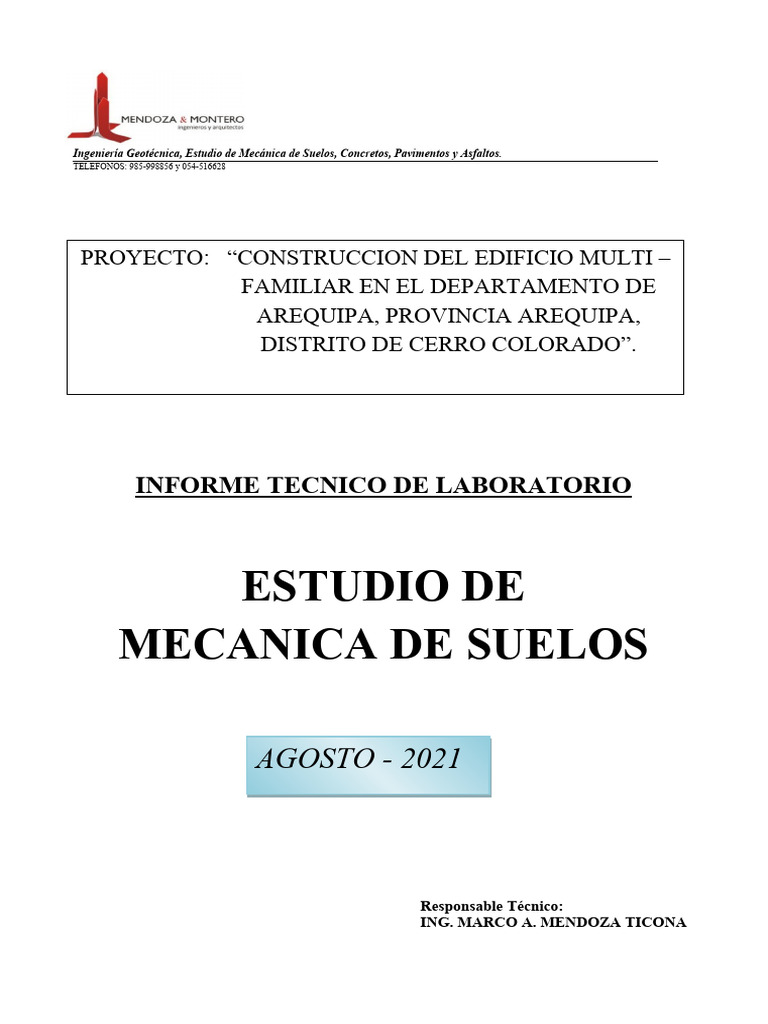 01 Estudio de Mecanica de Suelos | PDF | Fundación (Ingeniería) | Mecánica de suelos