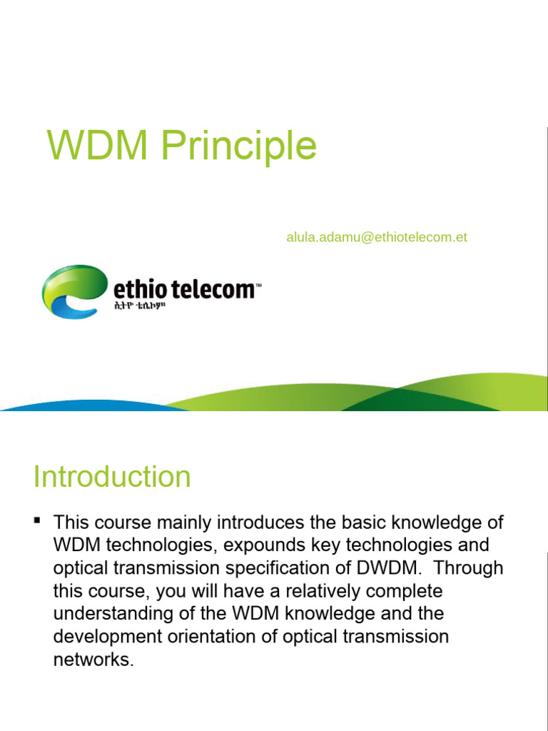 WDM Technology Overview and Training | PDF | Wavelength Division ...