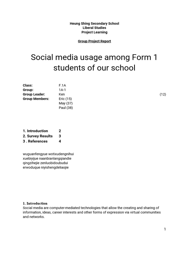 Group Project - Social Media | PDF | Social Media | Popular Culture ...