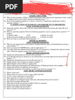 1st Year Chemistry Important Questions | PDF | Chemical Bond | Atoms