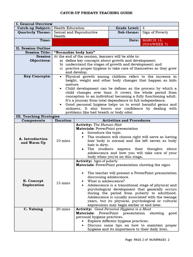 Grade 4 Health Edu | PDF