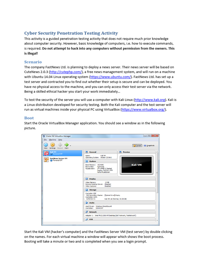 Cyber Security Penetration Testing Activity v2 | PDF | World Wide Web ...
