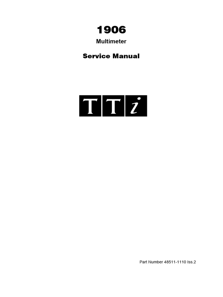 TTI 1906 Multimeter Service Manual | PDF | Amplifier | Analog To ...