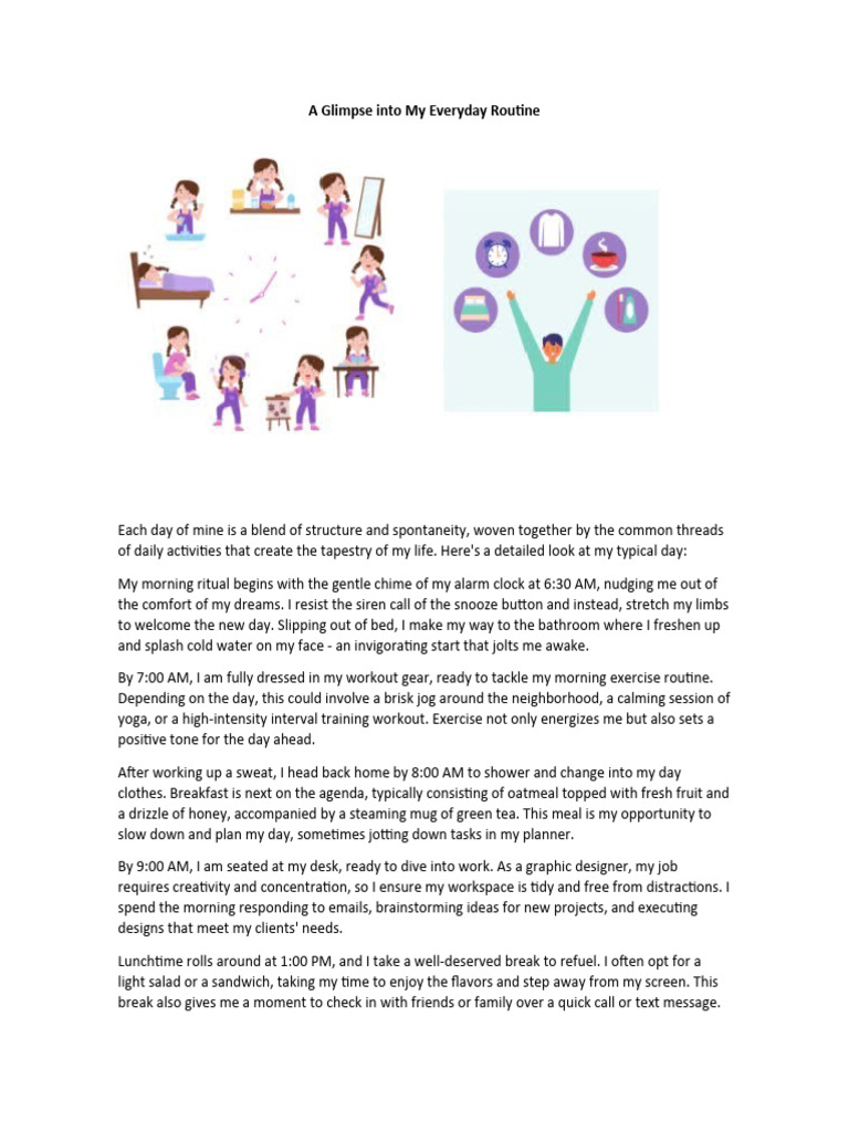 A Glimpse Into My Everyday Routine | PDF | Food And Drink | Cuisine