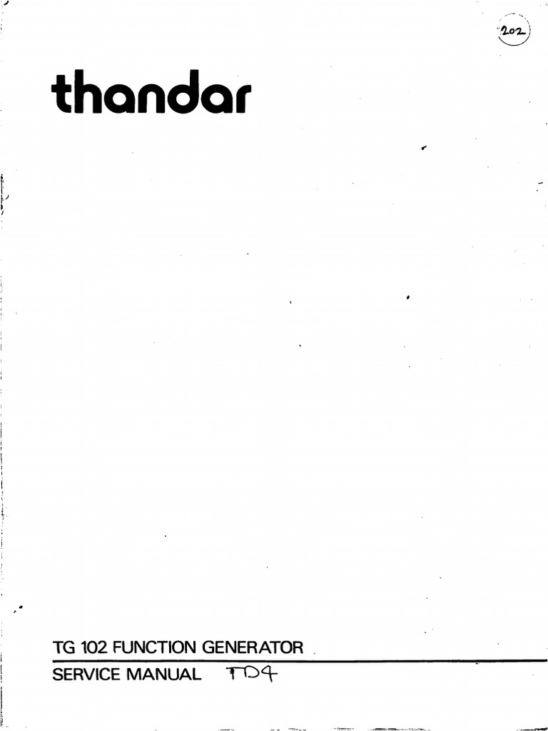 Thandar TG102 Service Manual | PDF