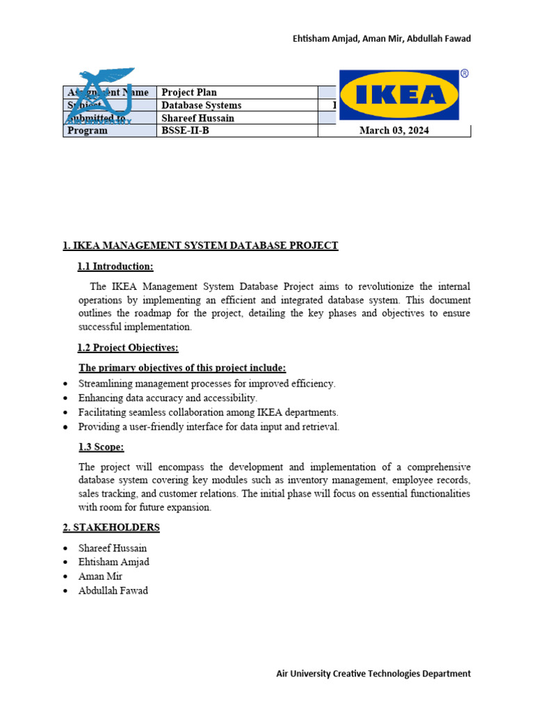 Database Project Plan | PDF | Databases | Information Technology Database Project Plan | PDF | Databases | Information Technology