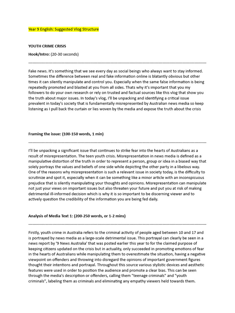 ENG - T4 - Assignment - Fake News Speech | PDF | News | Crimes