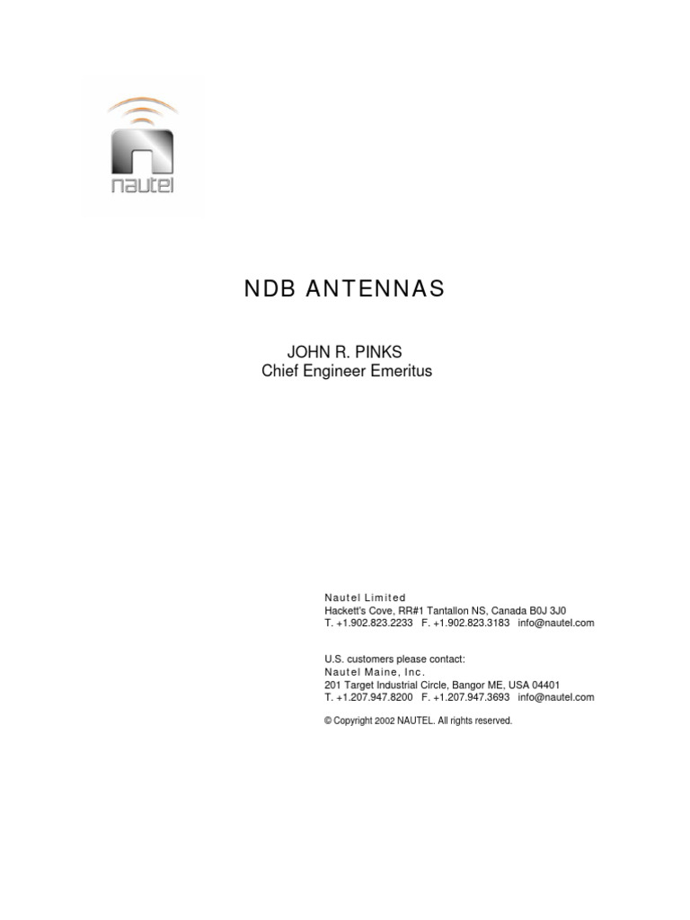 Teoría Ndb Antennas Pdf Antenna Radio Electrical Impedance