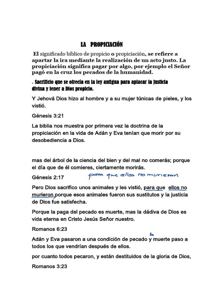 Significado de la Propiciación Bíblica | PDF | Sacrificio | Pecado