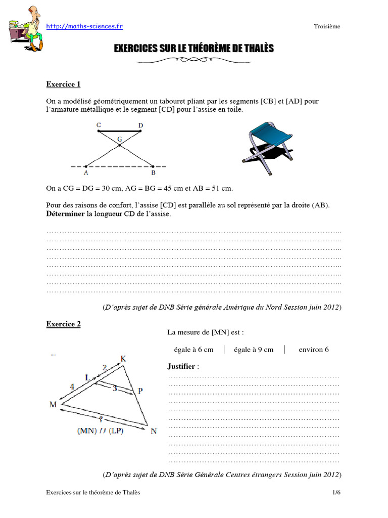 Exercices Thales Troisieme | PDF
