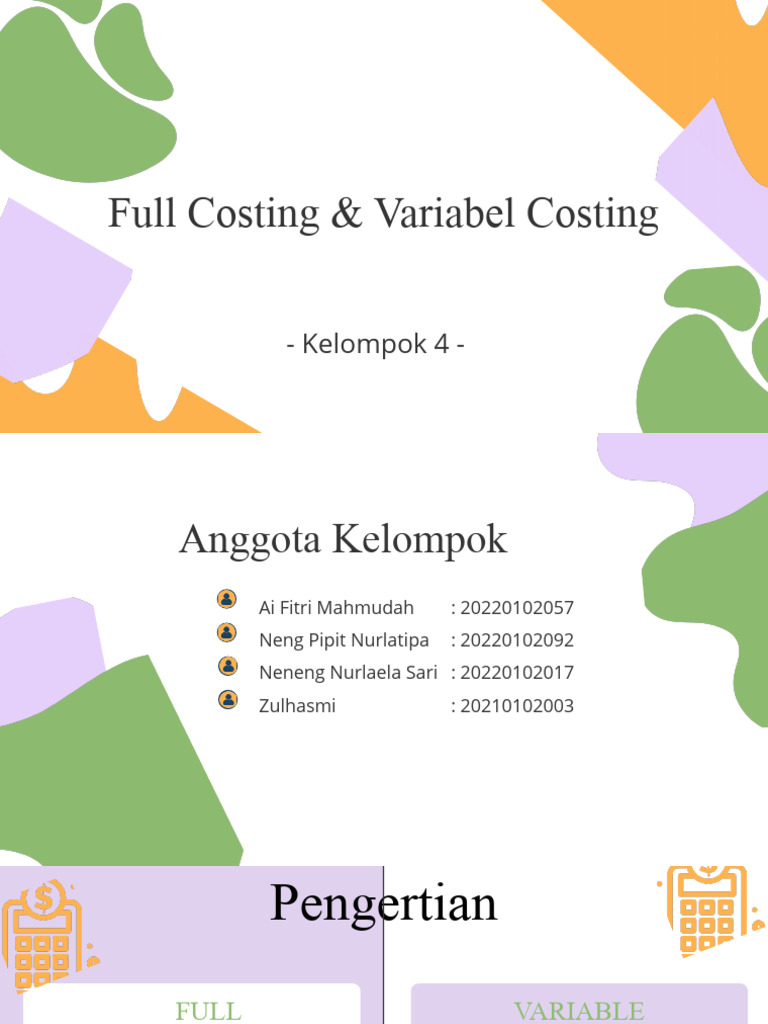 Perbandingan Full Costing dan Variable Costing | PDF | Pengelolaan ...