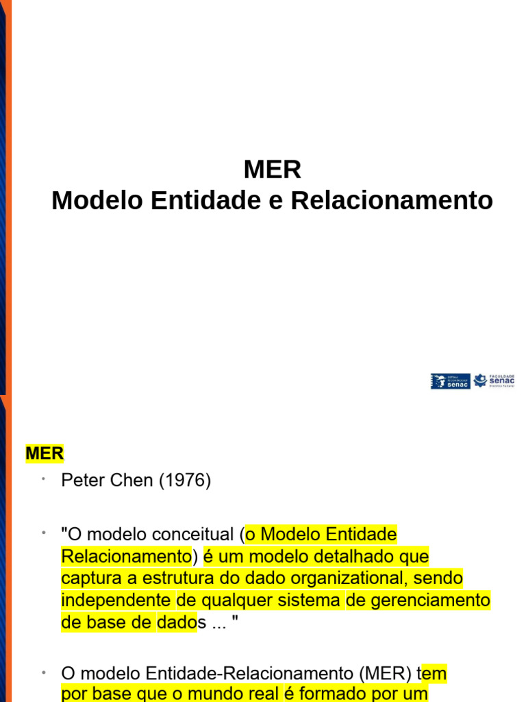 Modelagem de BD - Parte6 - MER X Modelo Relacional | PDF | Bancos de ...