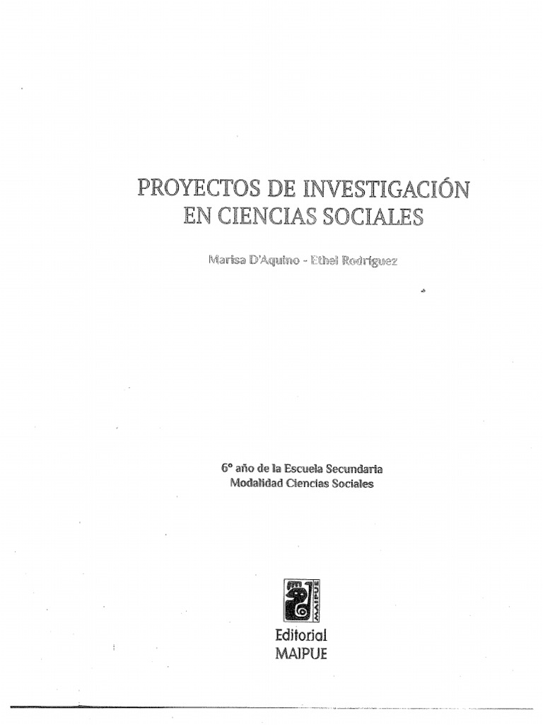 D-Aquino - Proyecto de Investigacion en Ciencias Sociales | PDF