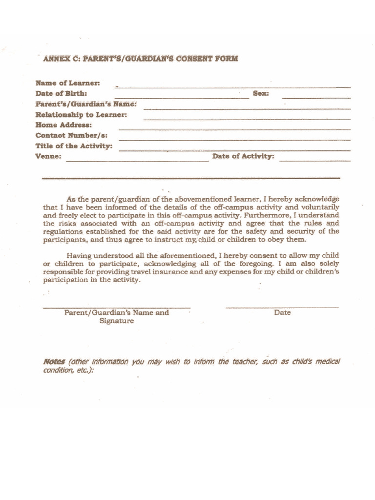 Parents Consent Form | PDF