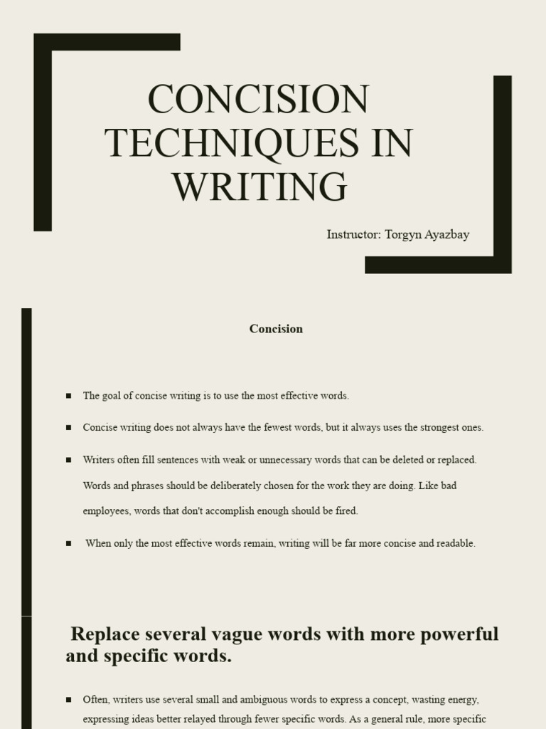 Concision Techniques in Writing | PDF | Word | Verb