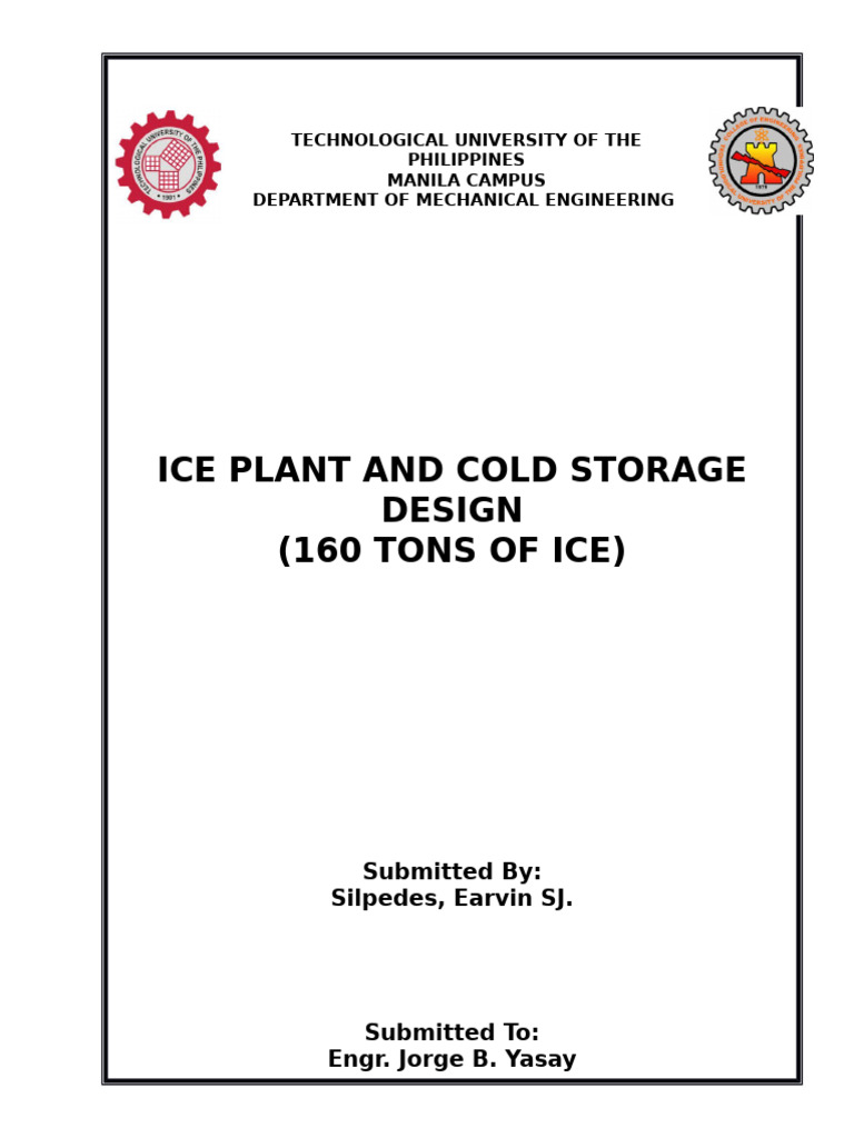 Tup Manila Ice Plant and Cold Storage Design | PDF | Ice | Water