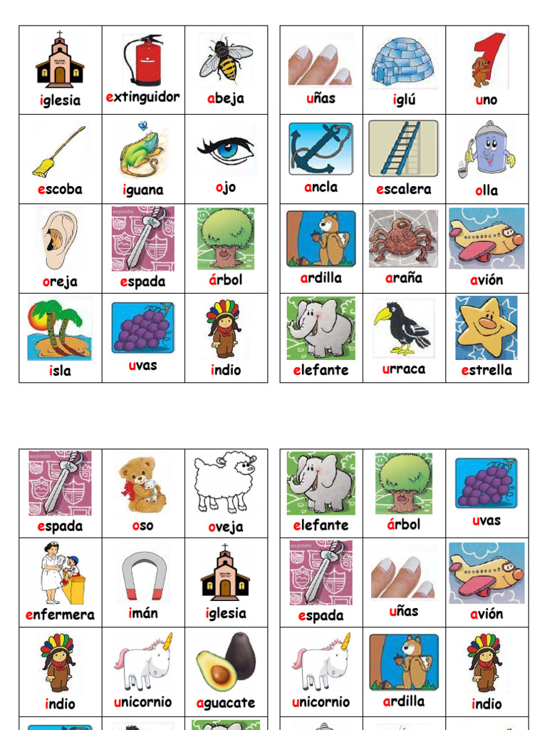 Lotería de Vocales para Imprimir | PDF