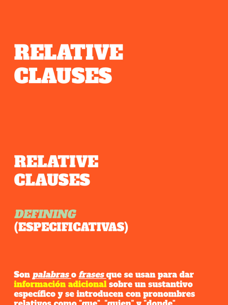 Relative Clauses | PDF | Morfología Lingüística | Gramática
