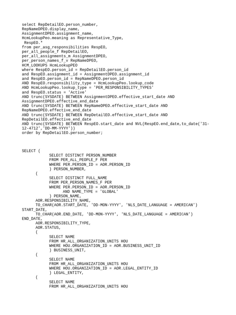 HR Responsibility Data Query | PDF | Business | Teaching Methods & Materials