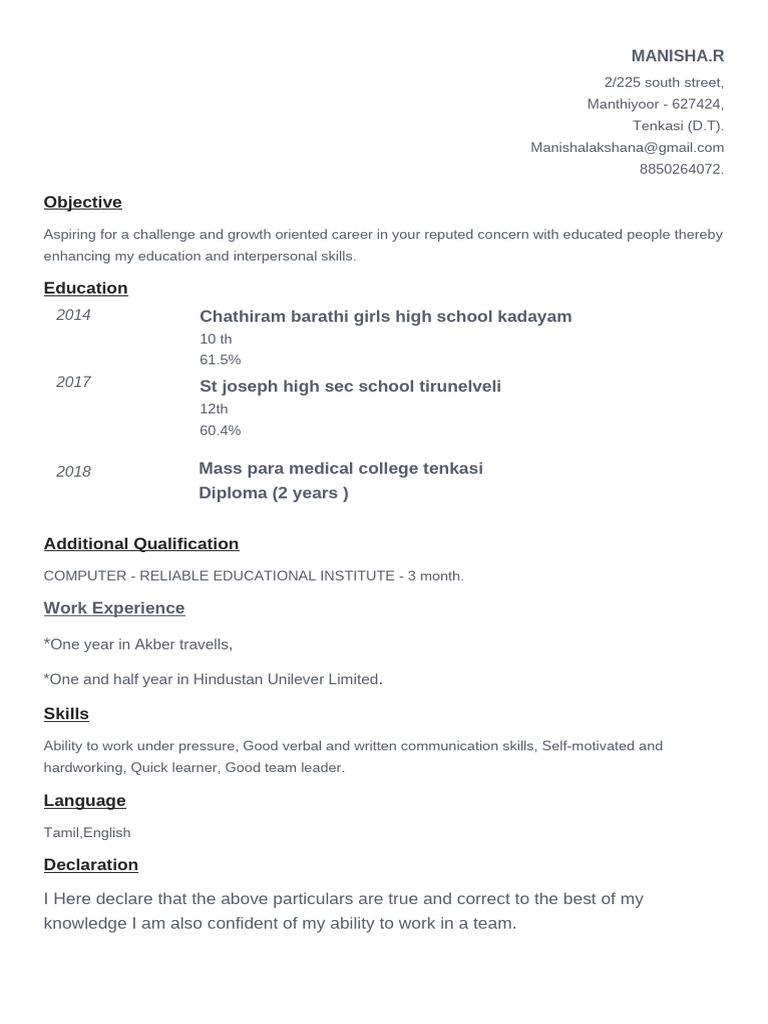 Manisha Resume . | PDF