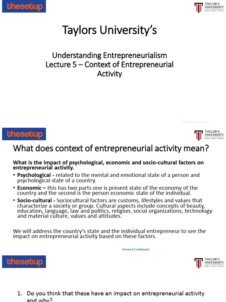Lec 4 Context of Entrep. Activity | PDF | Warren Buffett | Entrepreneurship