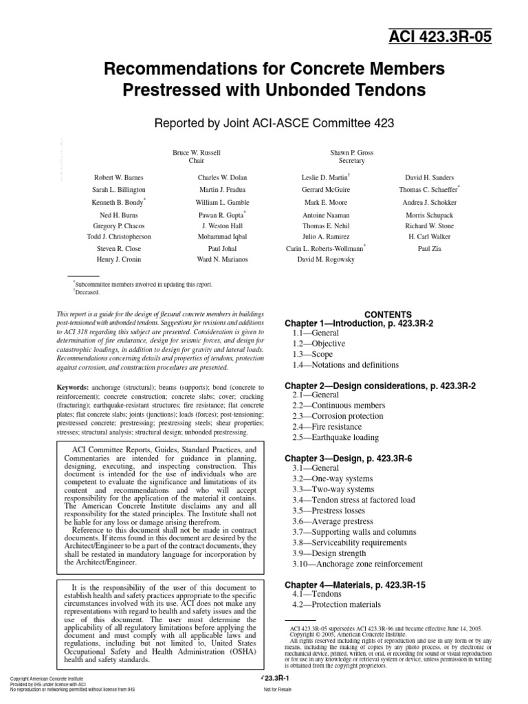 ACI 423.3R-2005 - Recommendations For Concrete Members Prestressed With ...