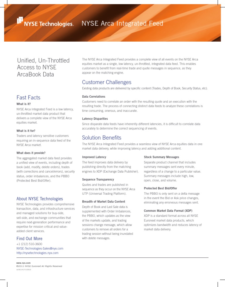 Arca Integrated Feed Fact Sheet | PDF | New York Stock Exchange ...