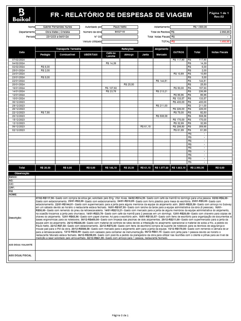 Modelo de Relatòrio de Custos | PDF
