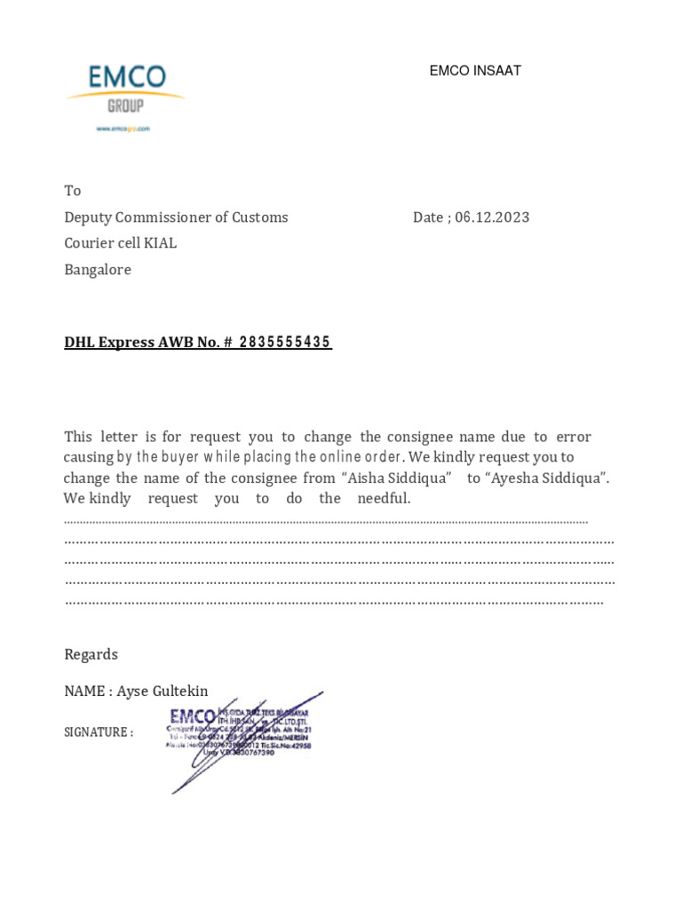 2835555435 Name Amendment Letter | PDF