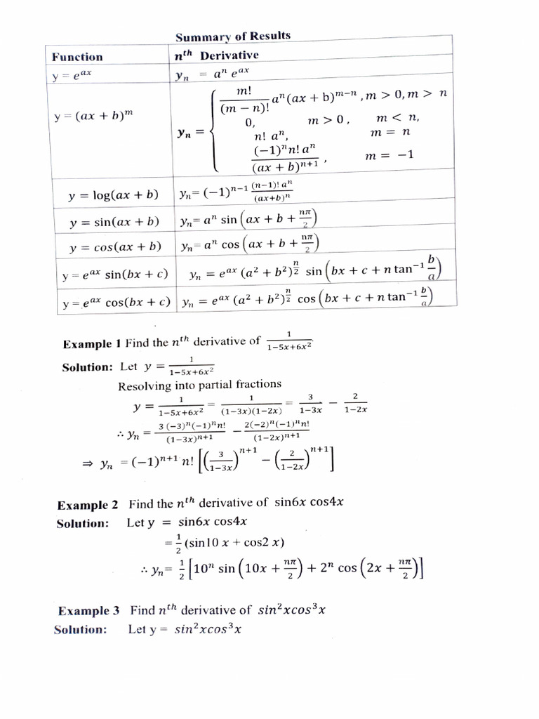 Successive Differentiation 2 | PDF | Calculus | Equations Successive Differentiation 2 | PDF | Calculus | Equations