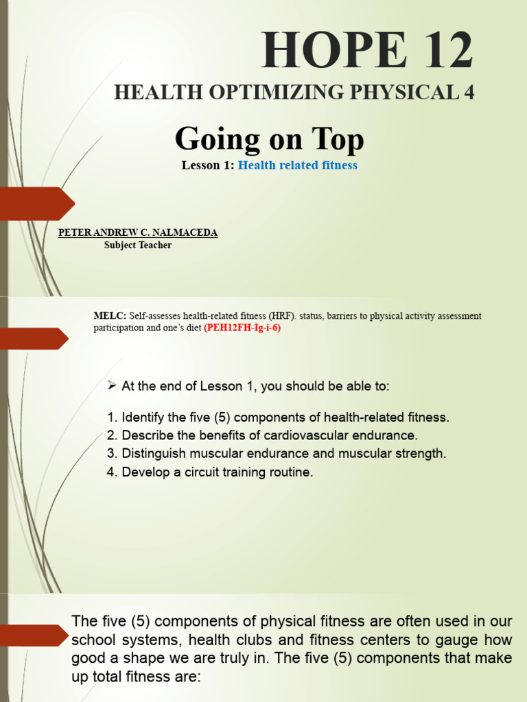 HOPE 4 4th Quarter HRF Going On Top LP 1 A | PDF | Physical Fitness ...