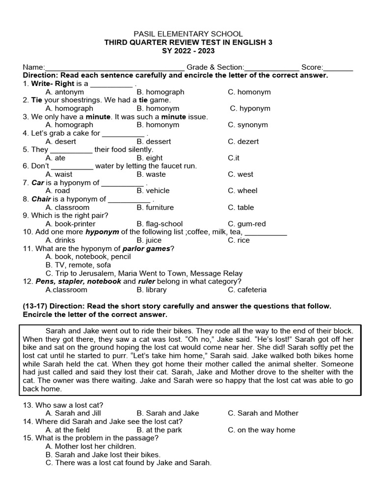 3RD Q PT English 3 | PDF