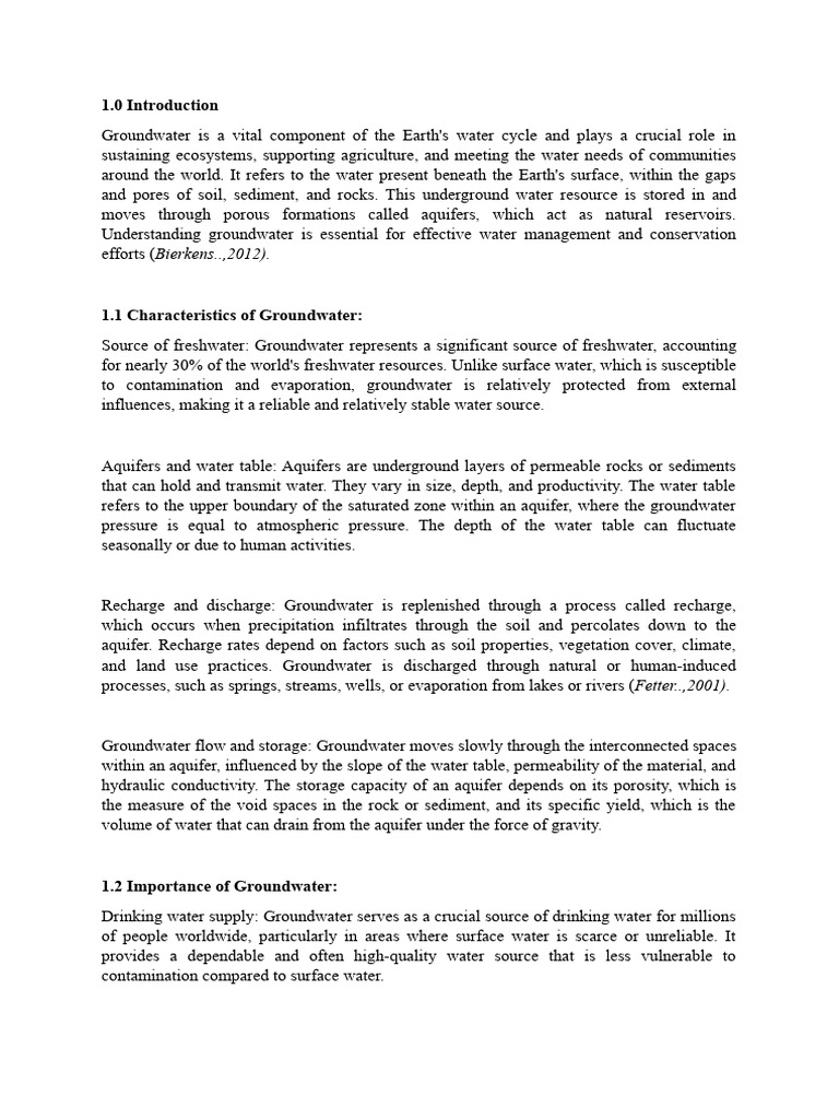 Groundwater Project Intro | PDF | Groundwater | Aquifer