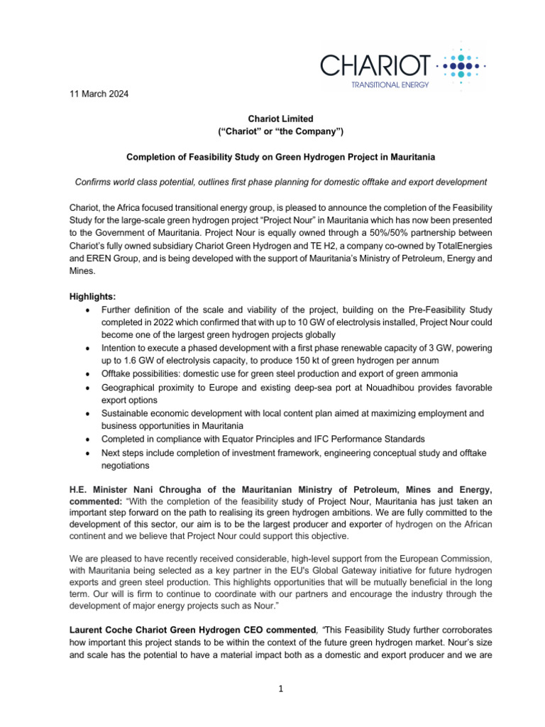 Project Nour Mauritania 1710247833 | PDF | Economies